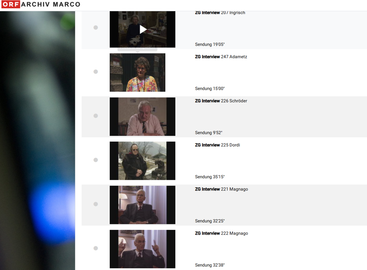 Geschichte aus erster Hand: Die Zeitzeug:innen-Interviews im ORF-Archiv ...